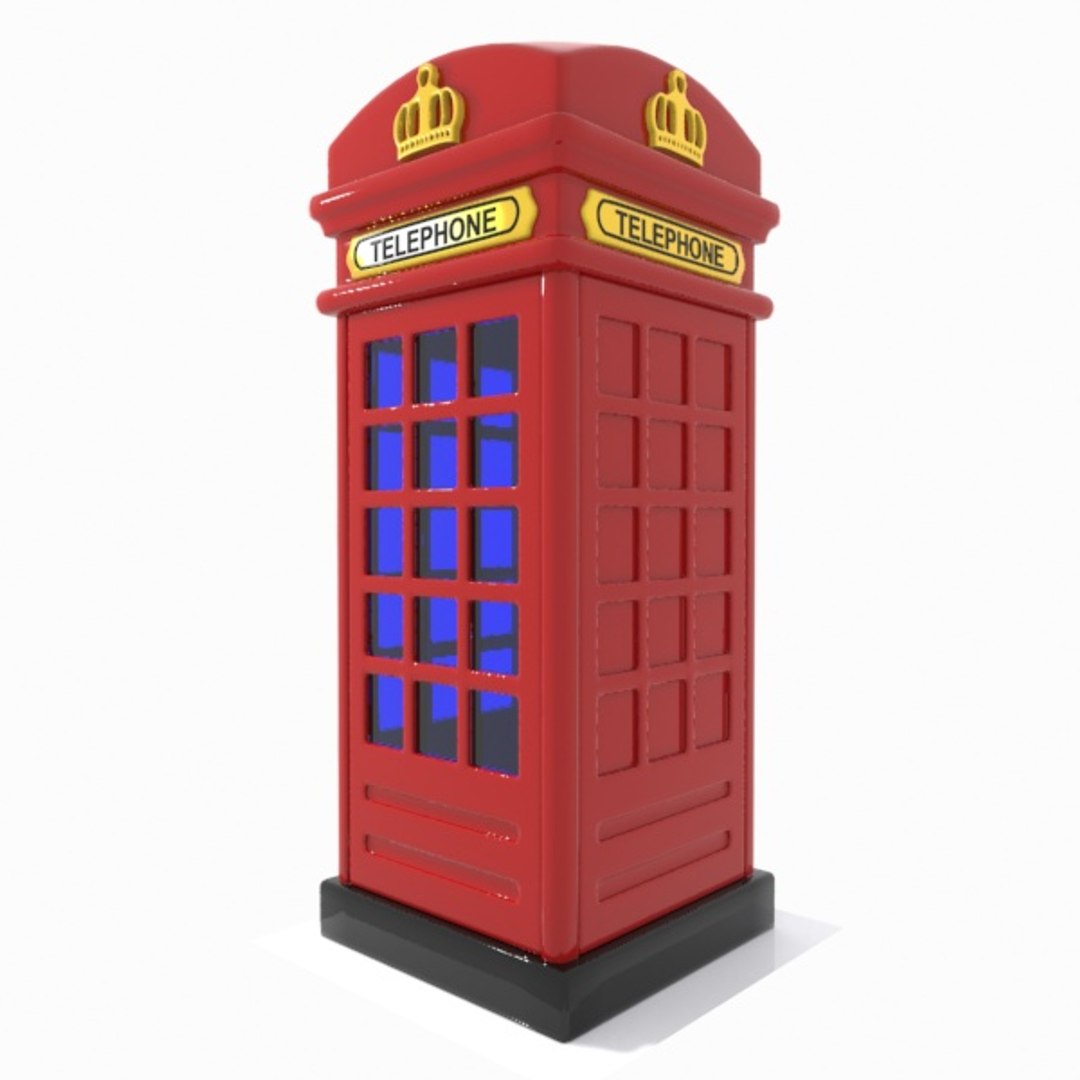 Cartoon Red Telephone 3d Obj