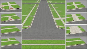Intersection road 3D model - TurboSquid 1356629