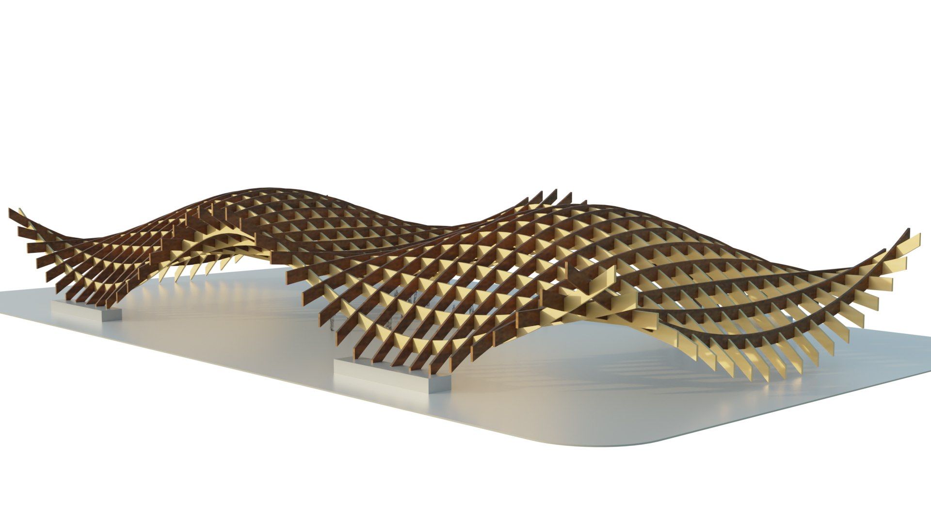 3D Waffle Wavy Structure - TurboSquid 2162480