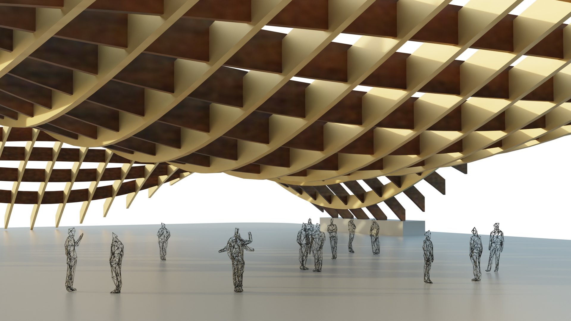 3D Waffle Wavy Structure - TurboSquid 2162480