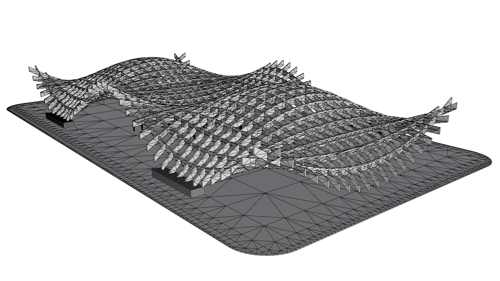 3D Waffle Wavy Structure - TurboSquid 2162480