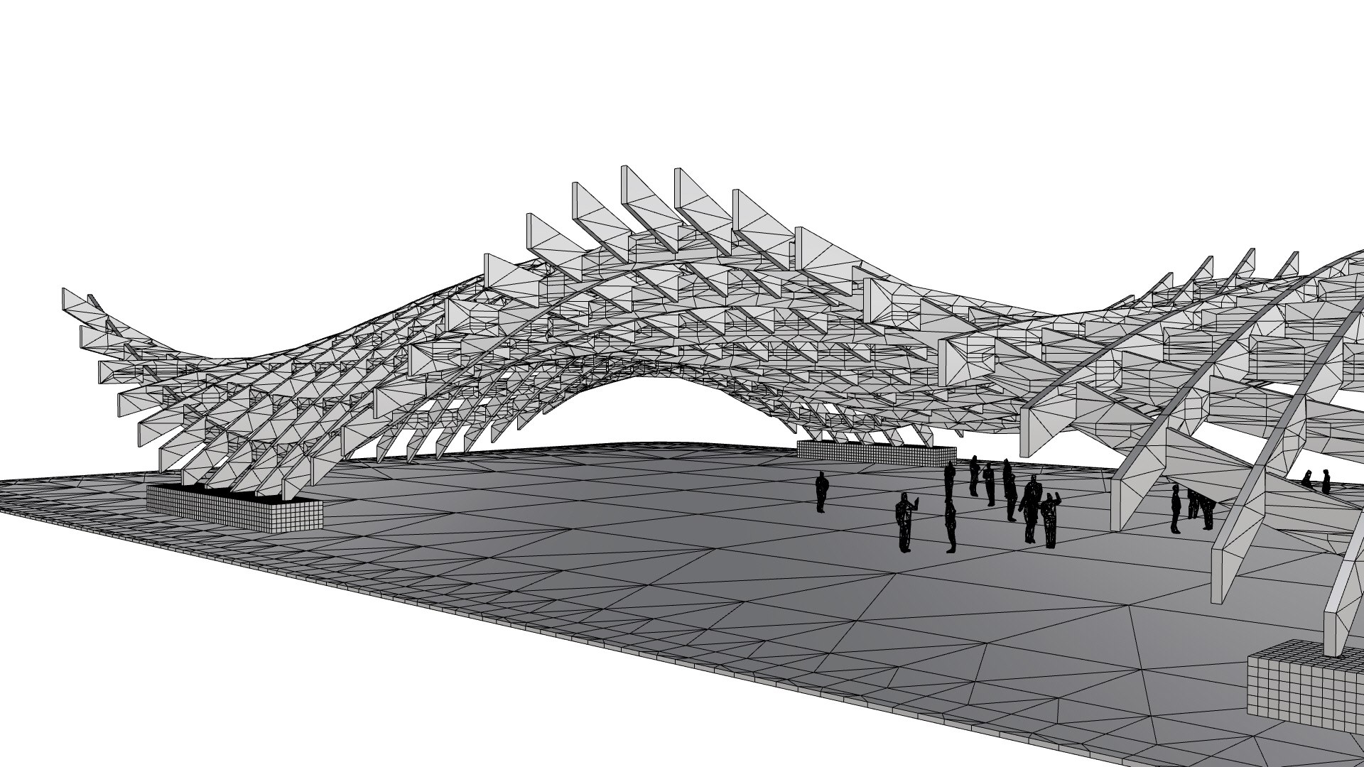 3D Waffle Wavy Structure - TurboSquid 2162480
