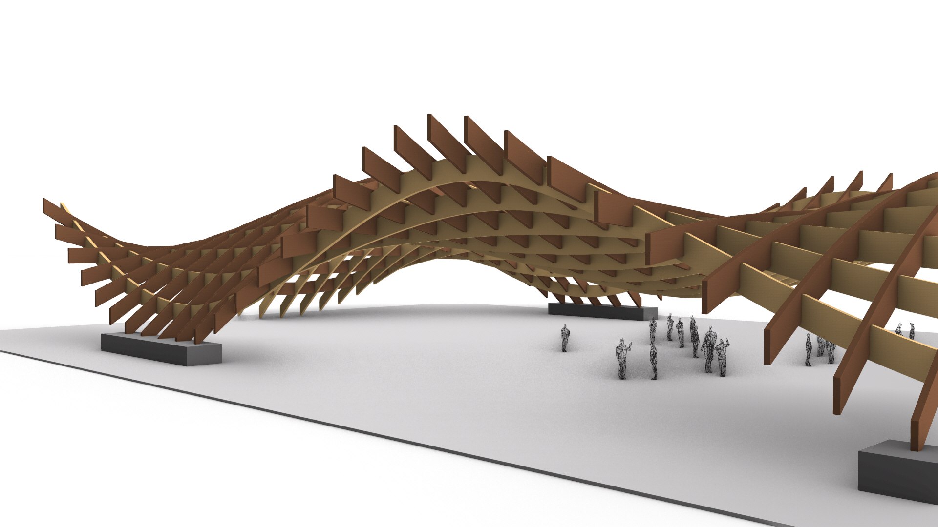 3D Waffle Wavy Structure - TurboSquid 2162480