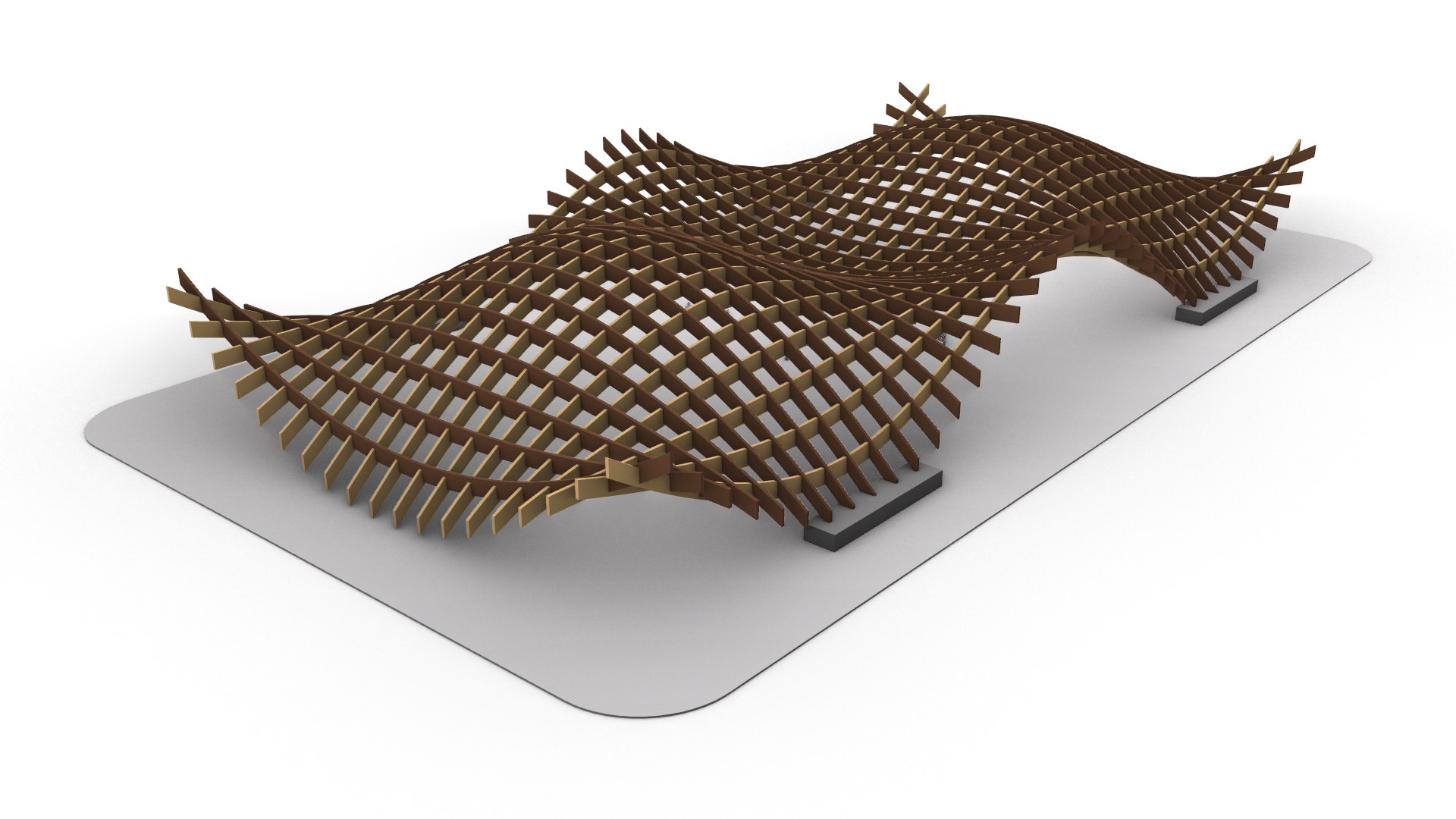 3D Waffle Wavy Structure - TurboSquid 2162480