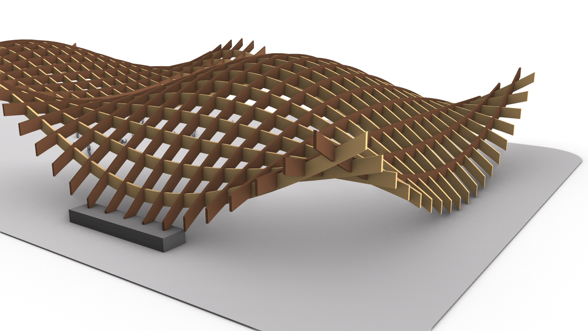 3D Waffle Wavy Structure - TurboSquid 2162480