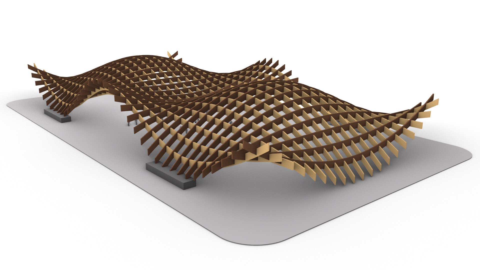 3D Waffle Wavy Structure - TurboSquid 2162480