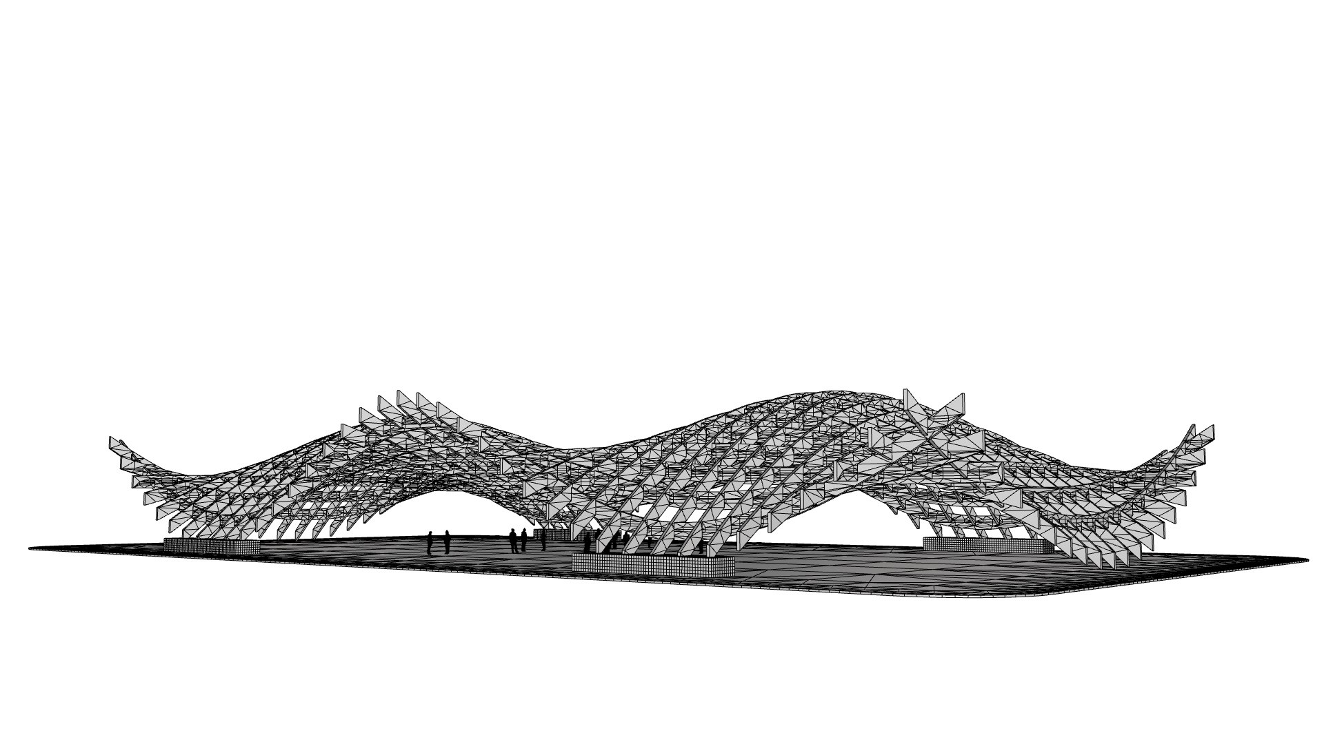3D Waffle Wavy Structure - TurboSquid 2162480