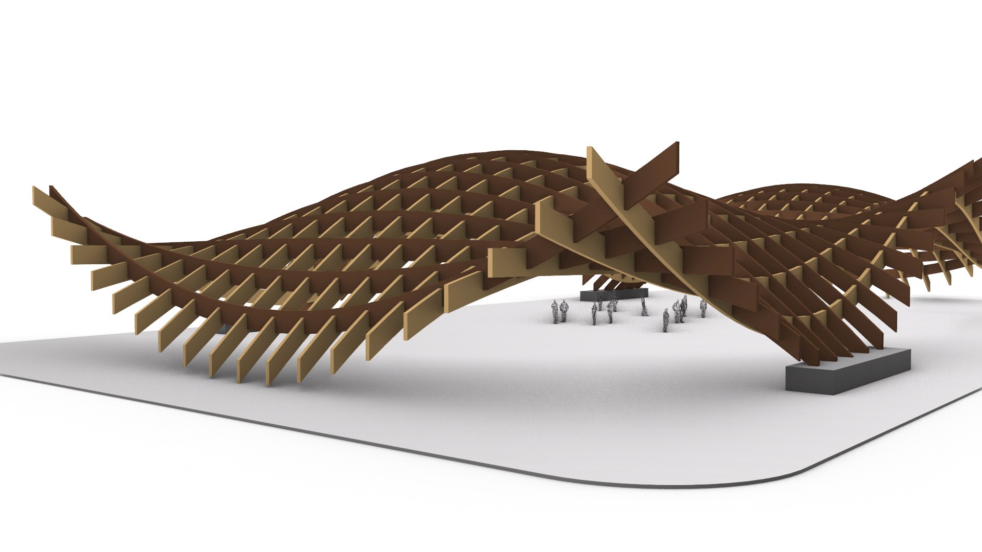 3D Waffle Wavy Structure - TurboSquid 2162480