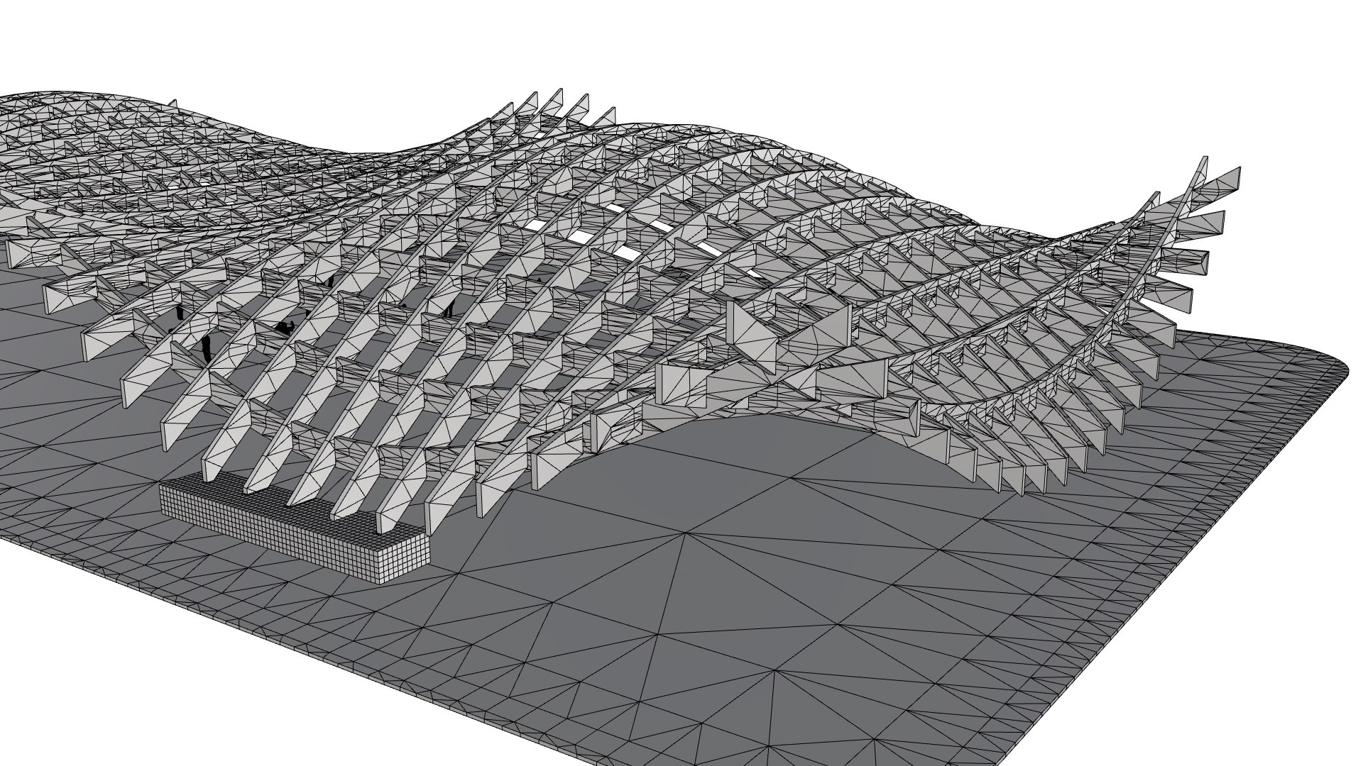 3D Waffle Wavy Structure - TurboSquid 2162480