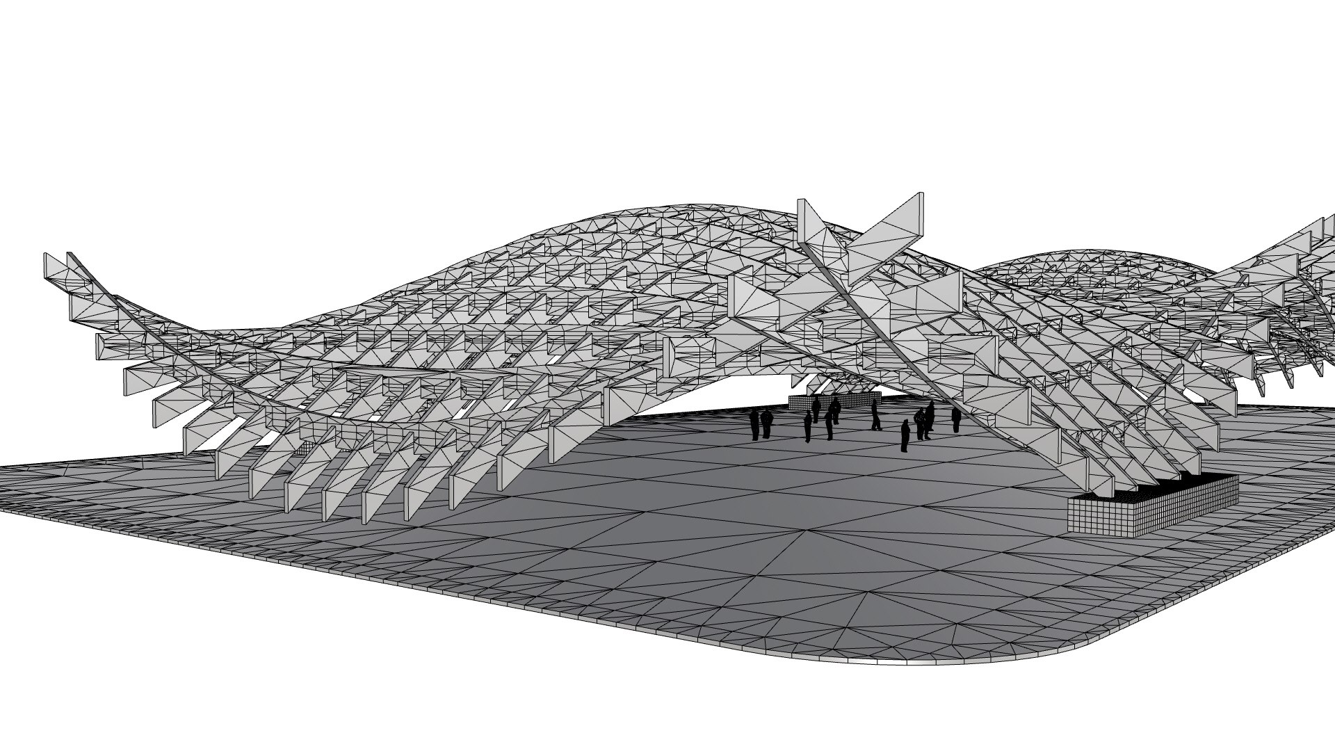 3D Waffle Wavy Structure - TurboSquid 2162480
