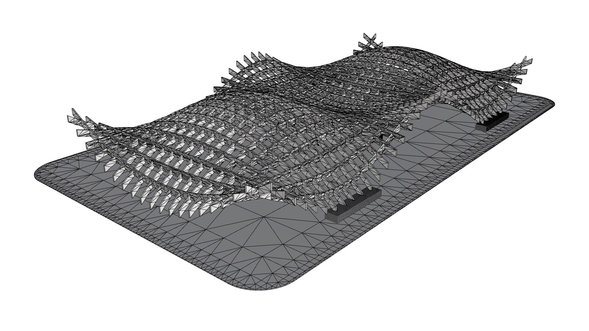 3D Waffle Wavy Structure - TurboSquid 2162480