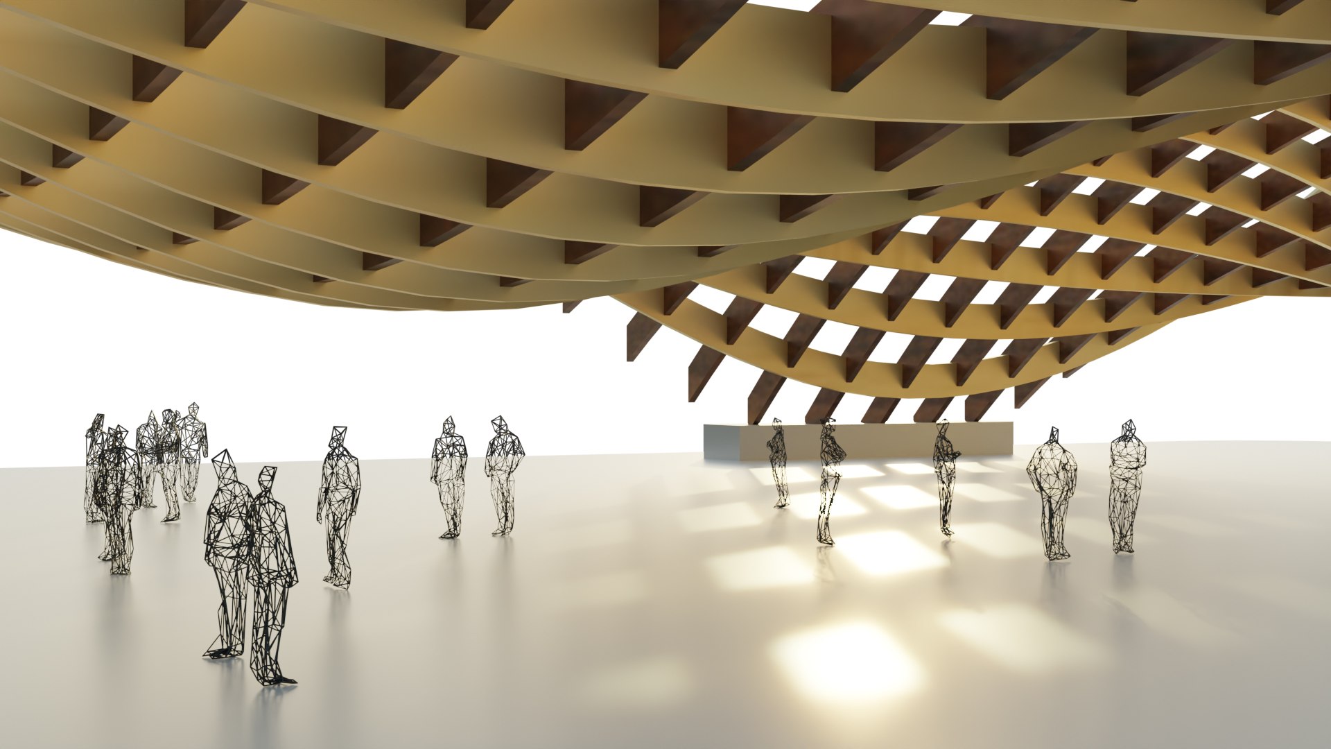 3D Waffle Wavy Structure - TurboSquid 2162480