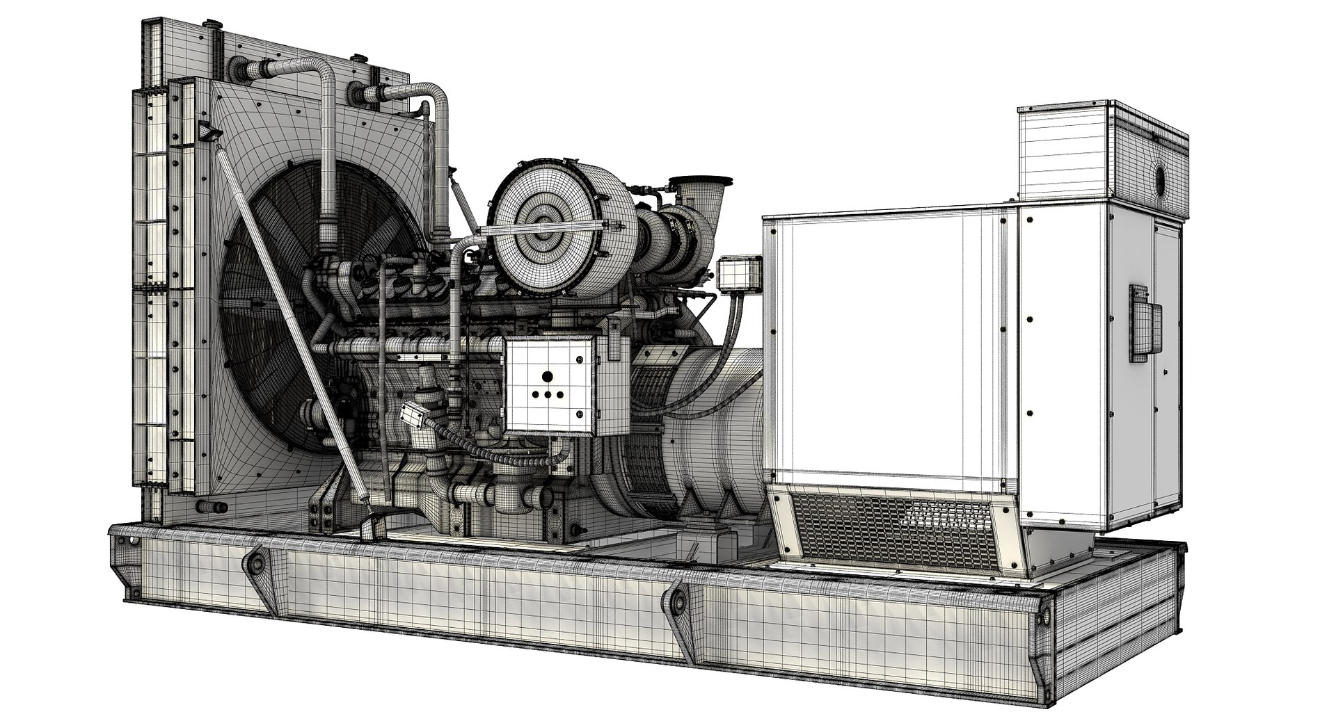 3d model gas generator engine modeled