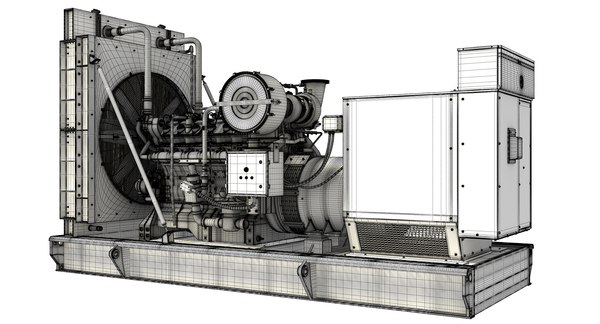 3d model gas generator engine modeled