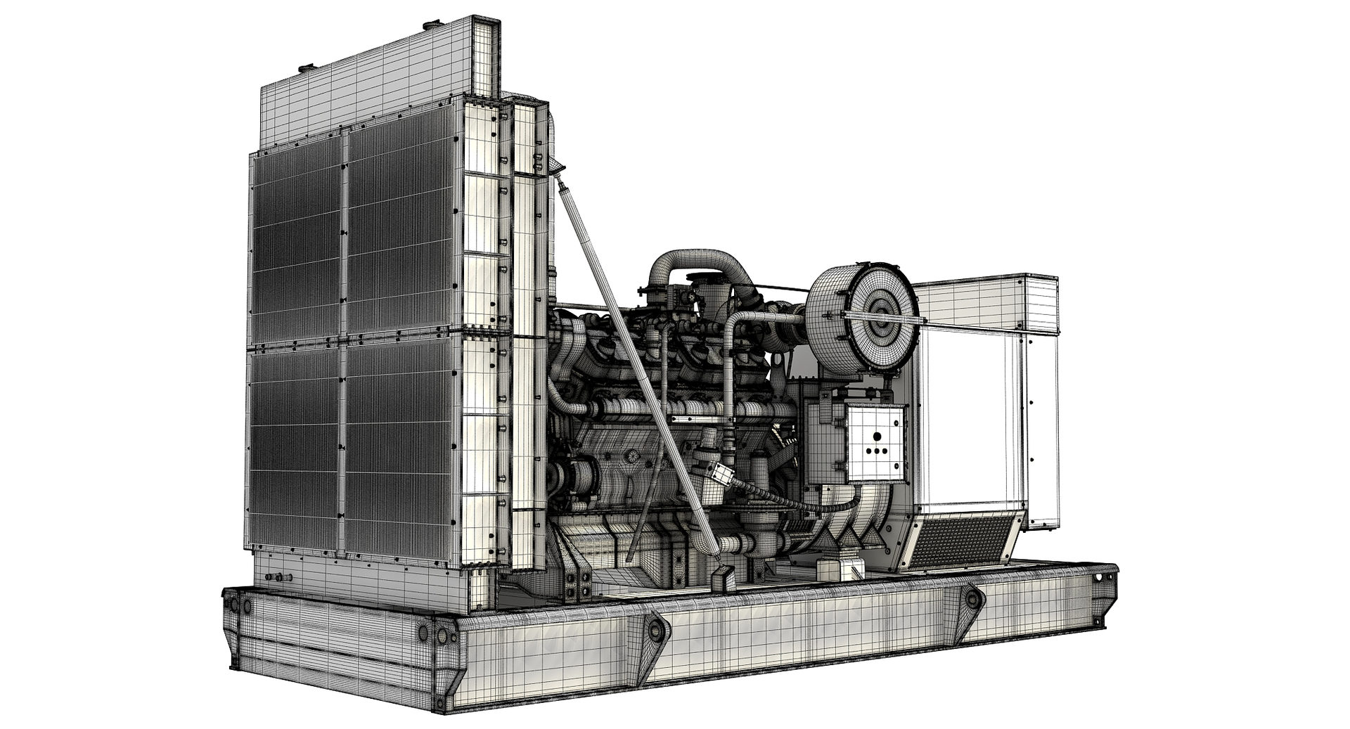 3d model gas generator engine modeled