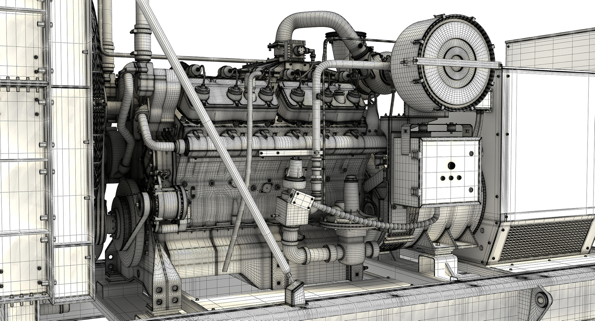 3d model gas generator engine modeled