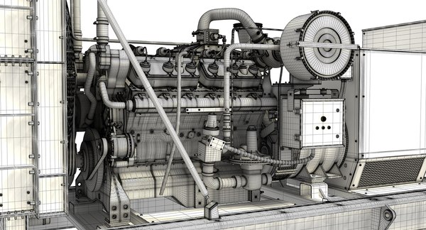 3d model gas generator engine modeled