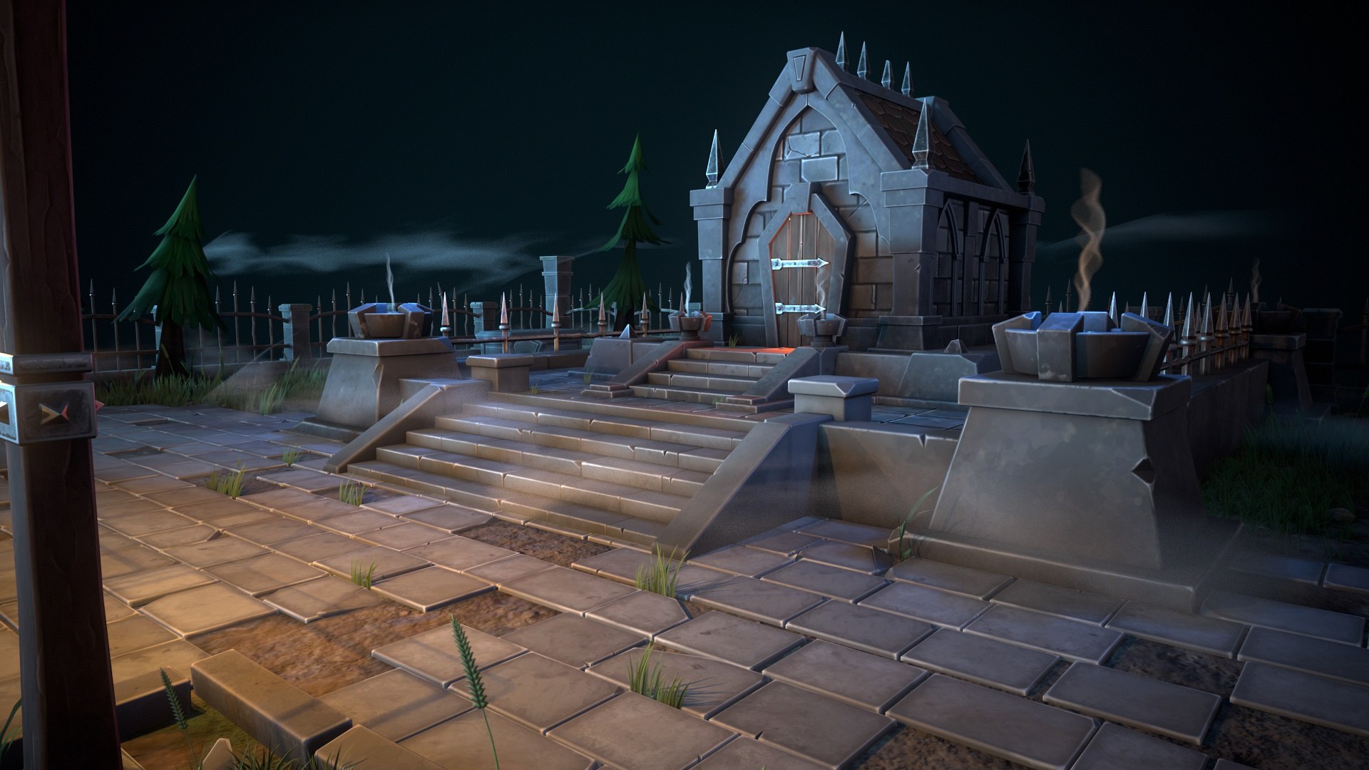 Stylized Graveyard 3D Model - TurboSquid 2402591