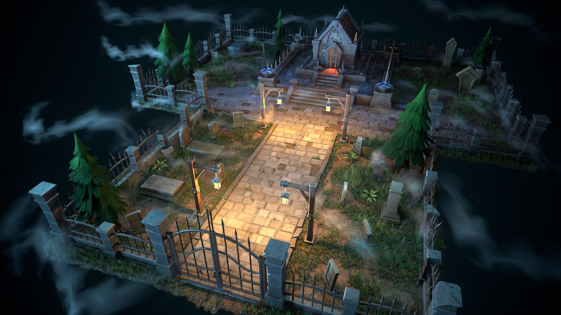 Stylized Graveyard 3D Model - TurboSquid 2402591