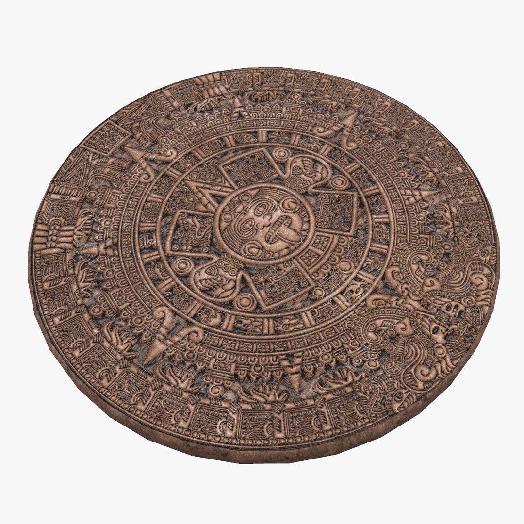 aztec calendar 3d obj