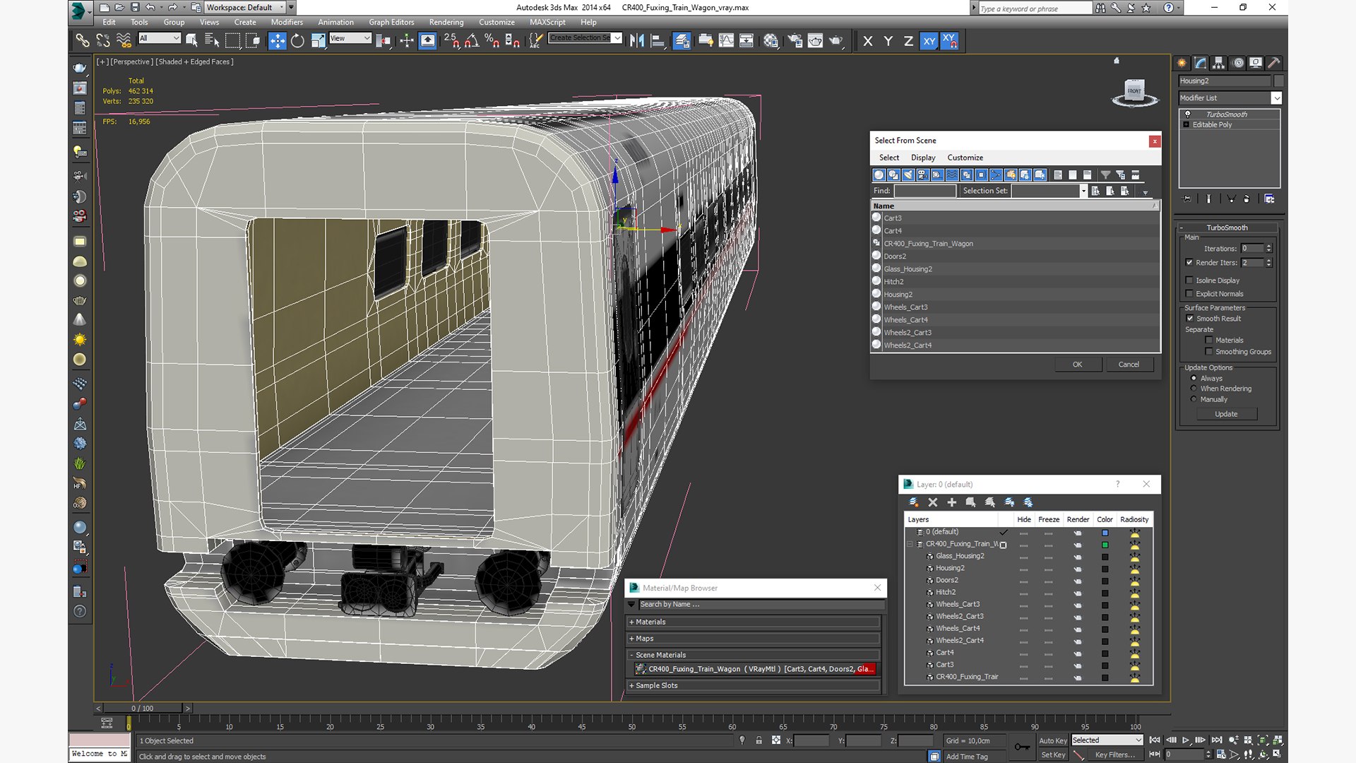 CR400 Fuxing Train Wagon Model - TurboSquid 2083676