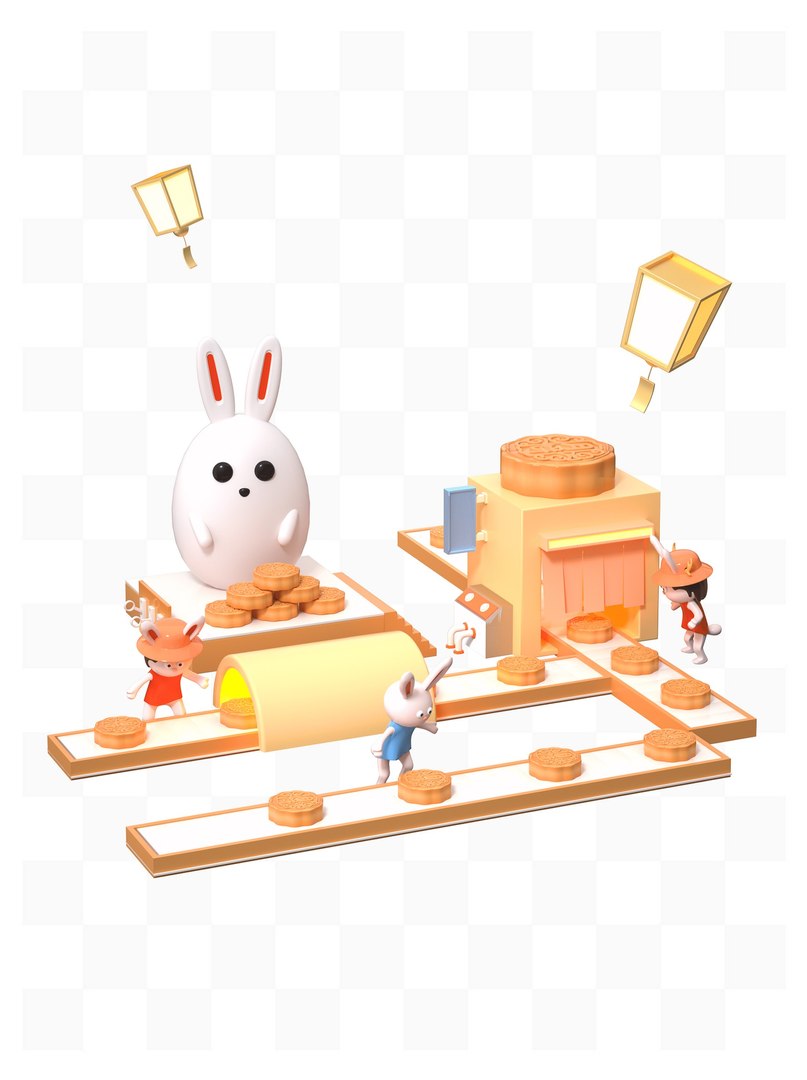 3D 3D Mid-Autumn Festival rabbit - TurboSquid 2051567