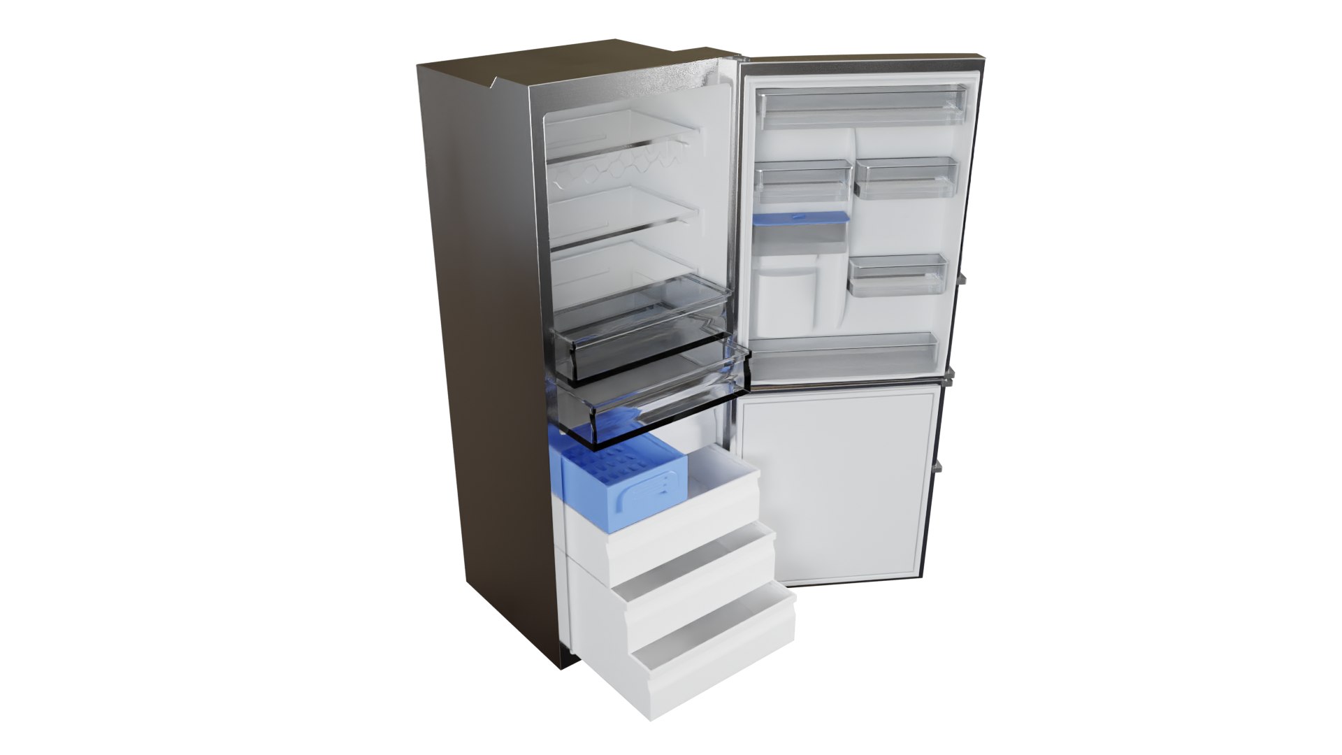 3D Model Rigged American Fridge - TurboSquid 1898980
