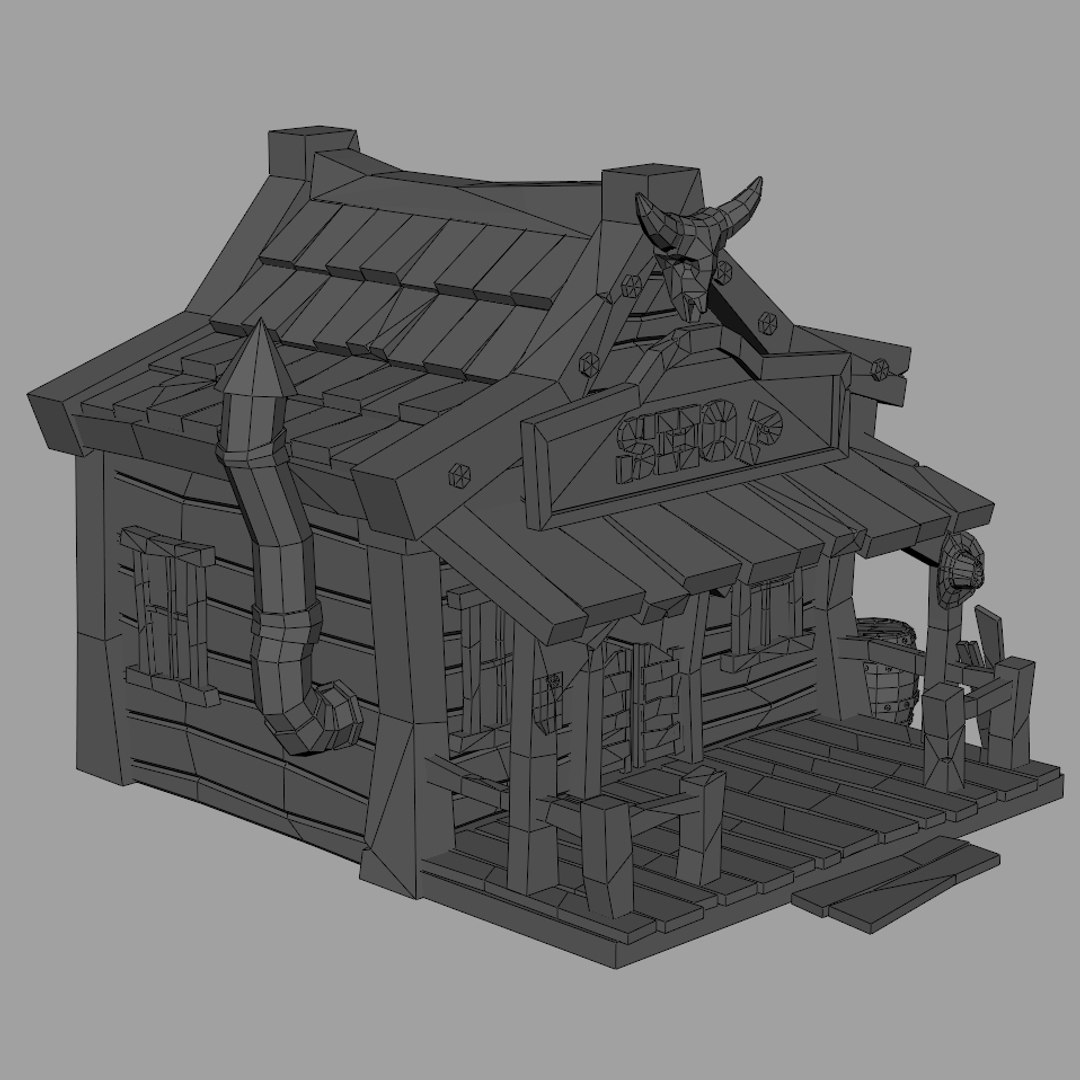3D Lowpoly Wild West Shop 01 - TurboSquid 1862905