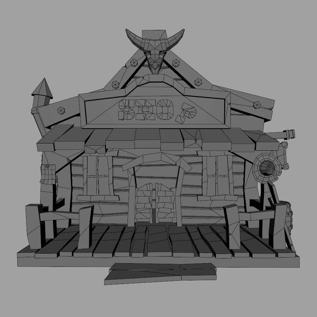 3D Lowpoly Wild West Shop 01 - TurboSquid 1862905