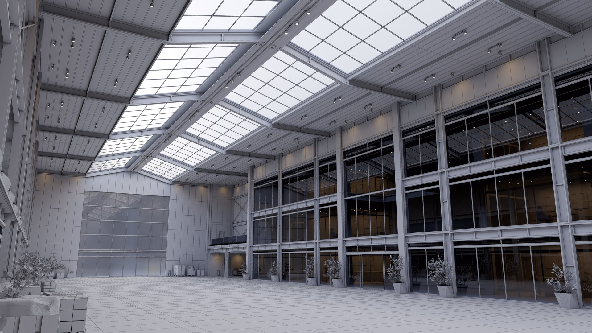 Modern Warehouse Office 3D Model - Blend - Fbx - Obj 3D Model ...