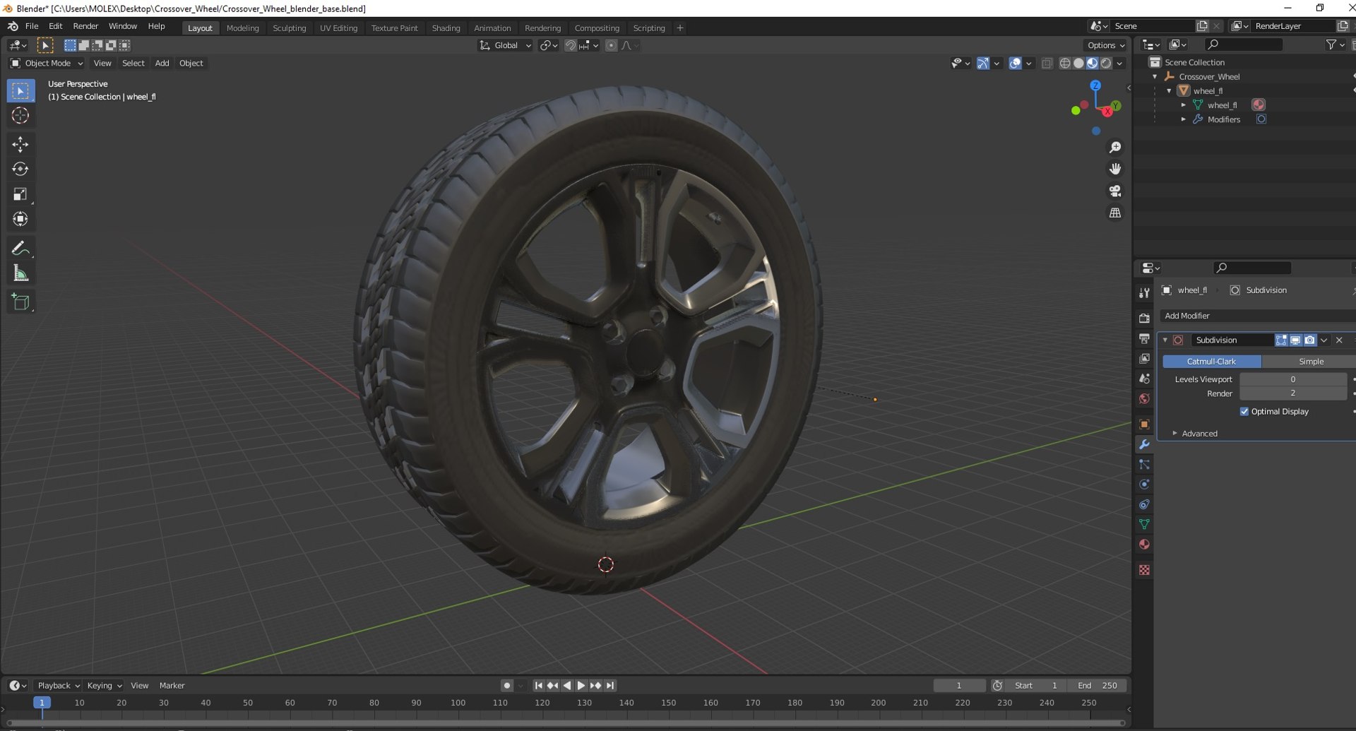 Crossover Wheel 3D Model - TurboSquid 2282355