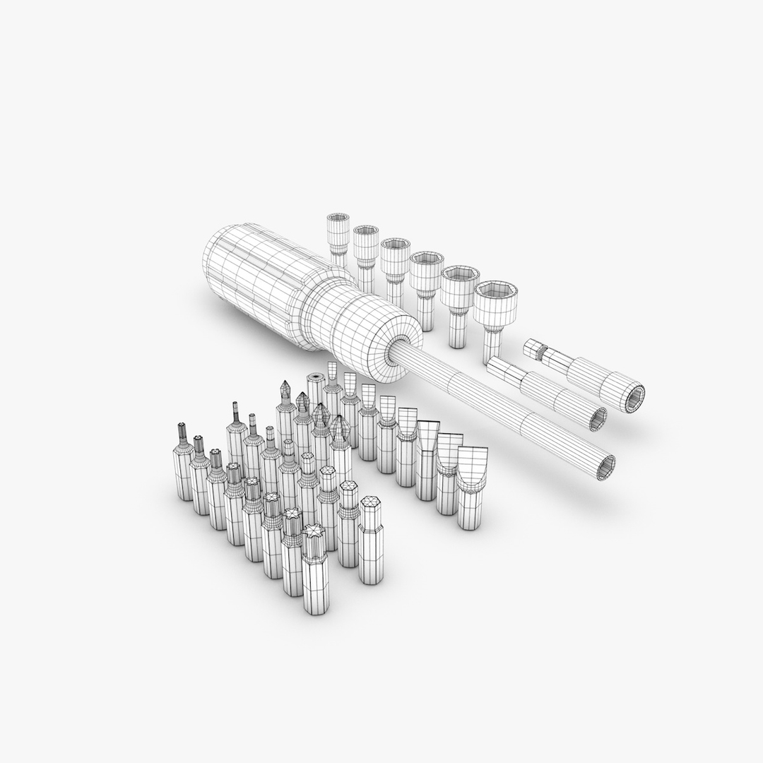 Screwdriver Bits 3d Model