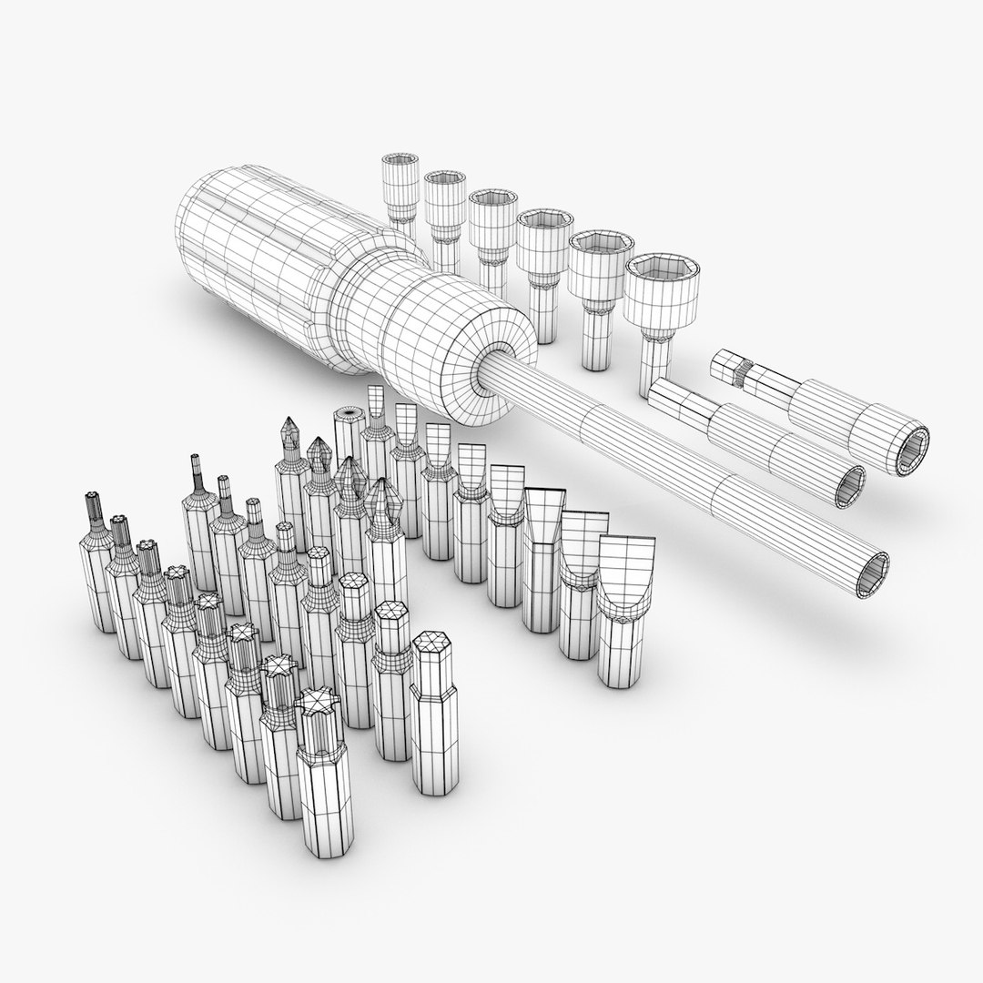 Screwdriver Bits 3d Model