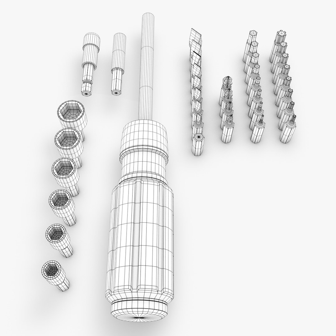 Screwdriver Bits 3d Model