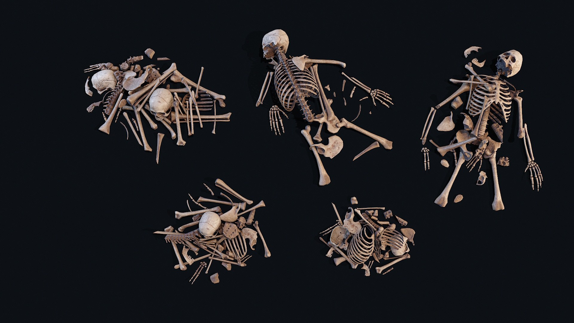 3D Model Human Bones Pile Small - TurboSquid 2378466