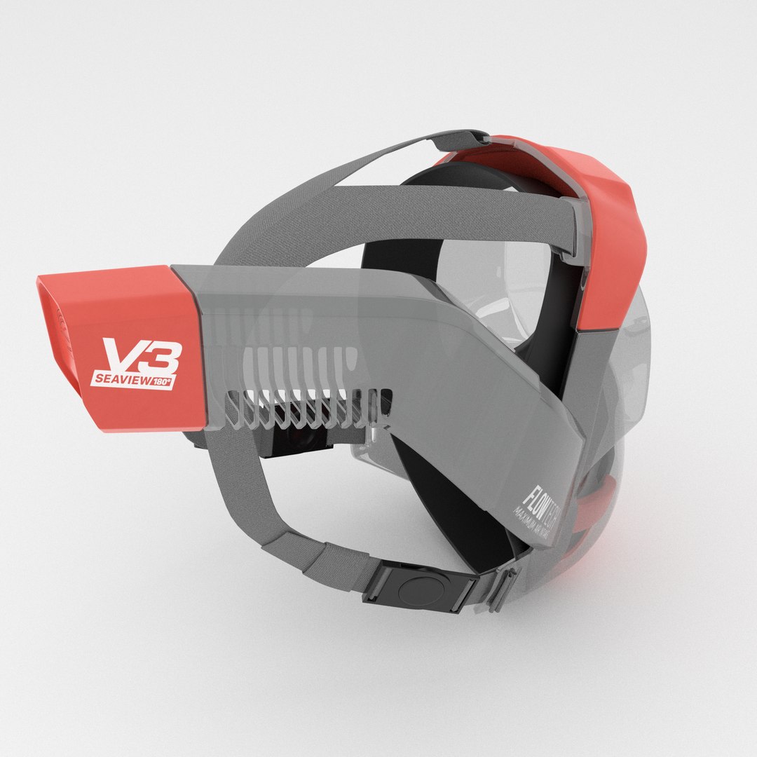 V3 Face Snorkel Mask Coral Model - TurboSquid 2245474
