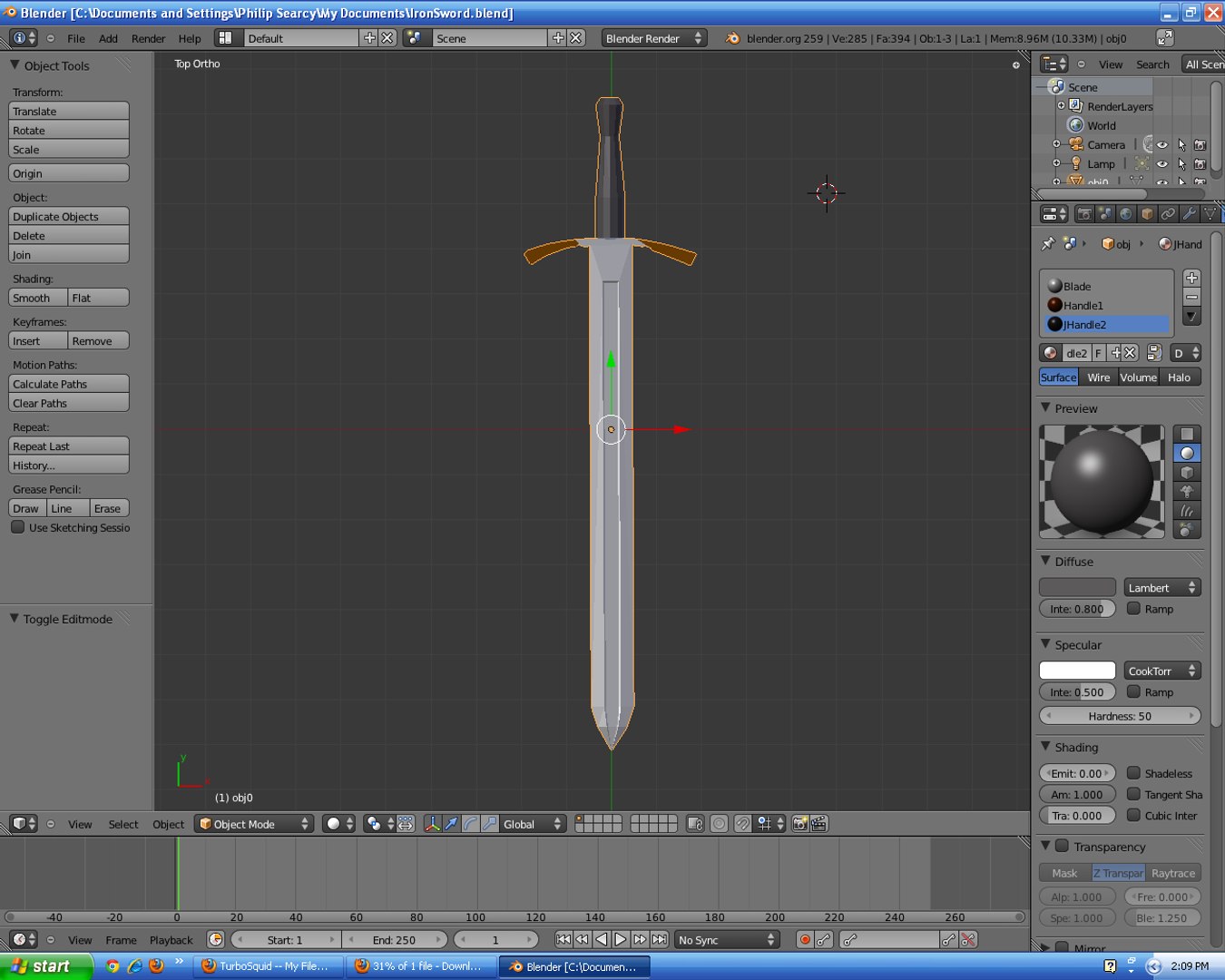 3ds max simple sword