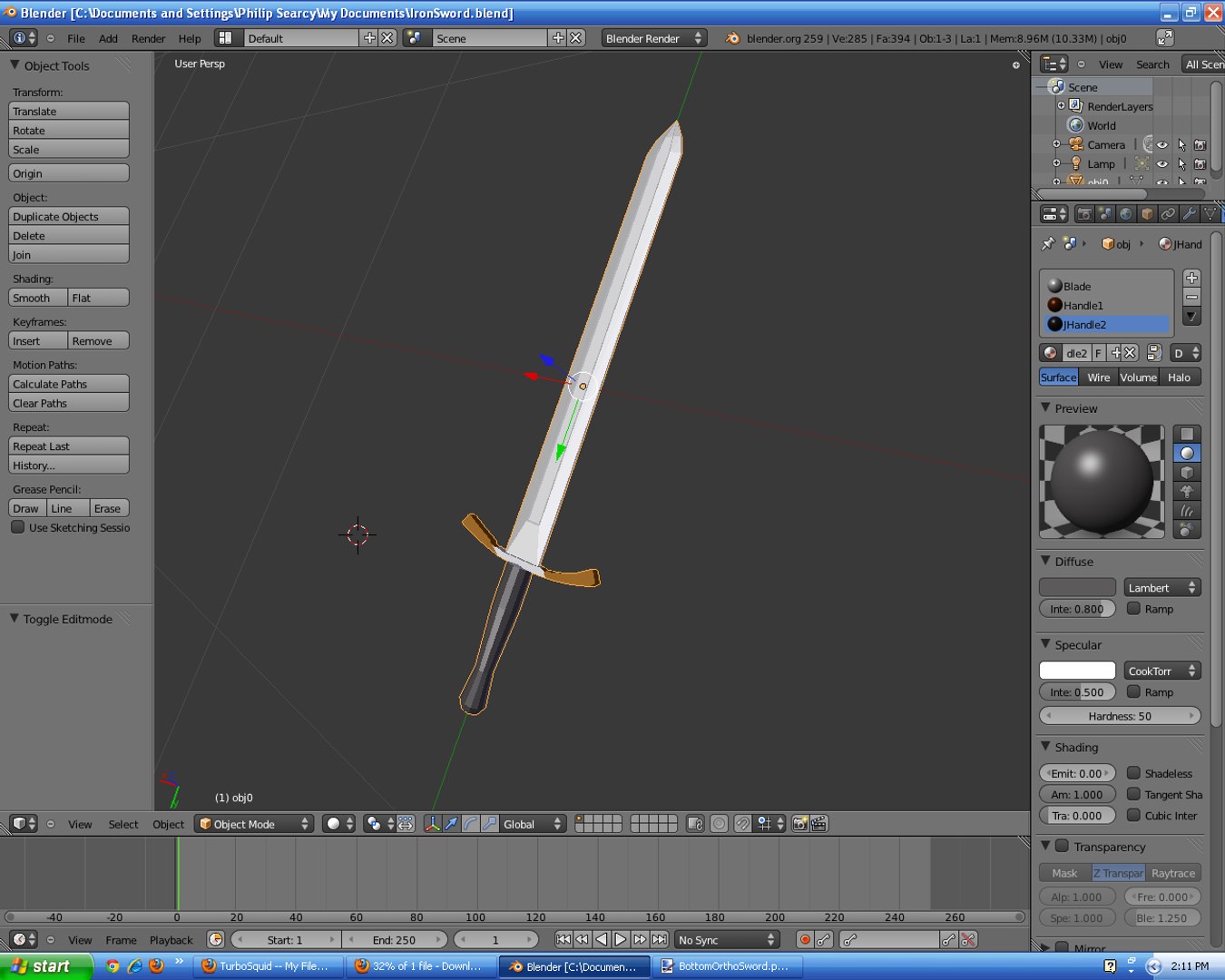 3ds max simple sword