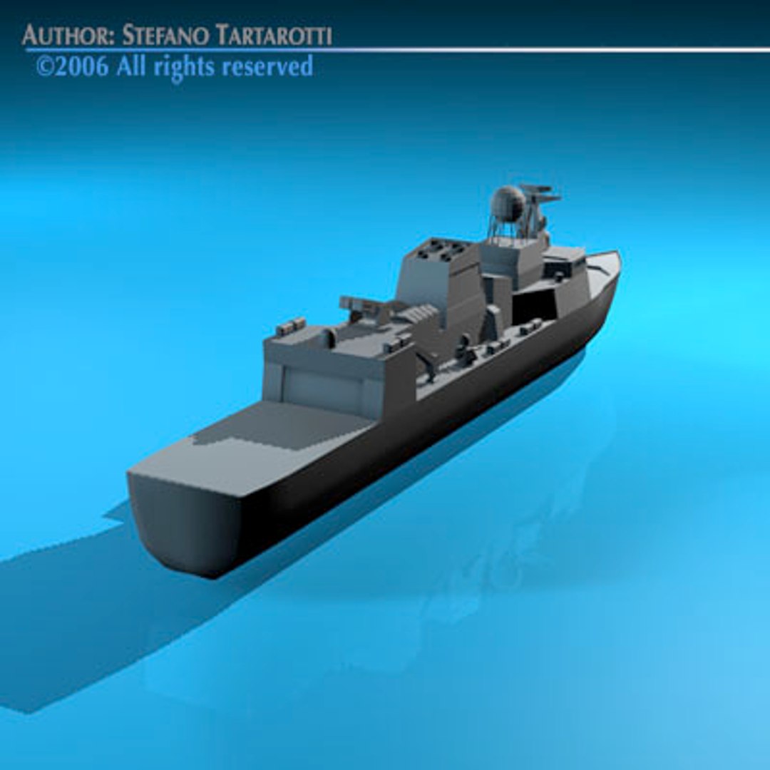frigate war ship 3d model