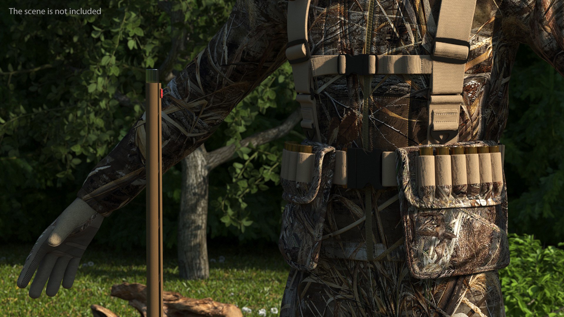 Modern Hunter With Gun A-pose In Grass Camo Fur 3D - TurboSquid 1959541