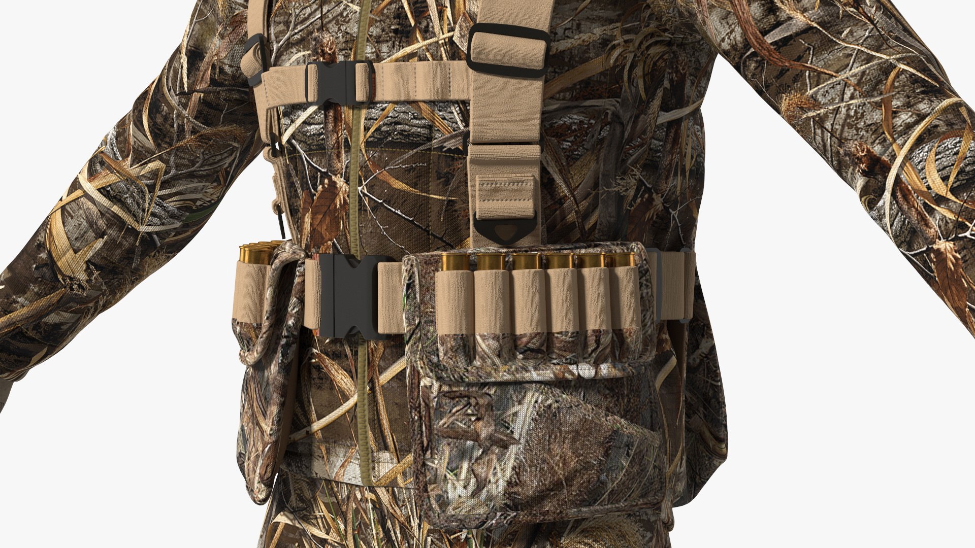 Modern Hunter With Gun A-pose In Grass Camo Fur 3D - TurboSquid 1959541