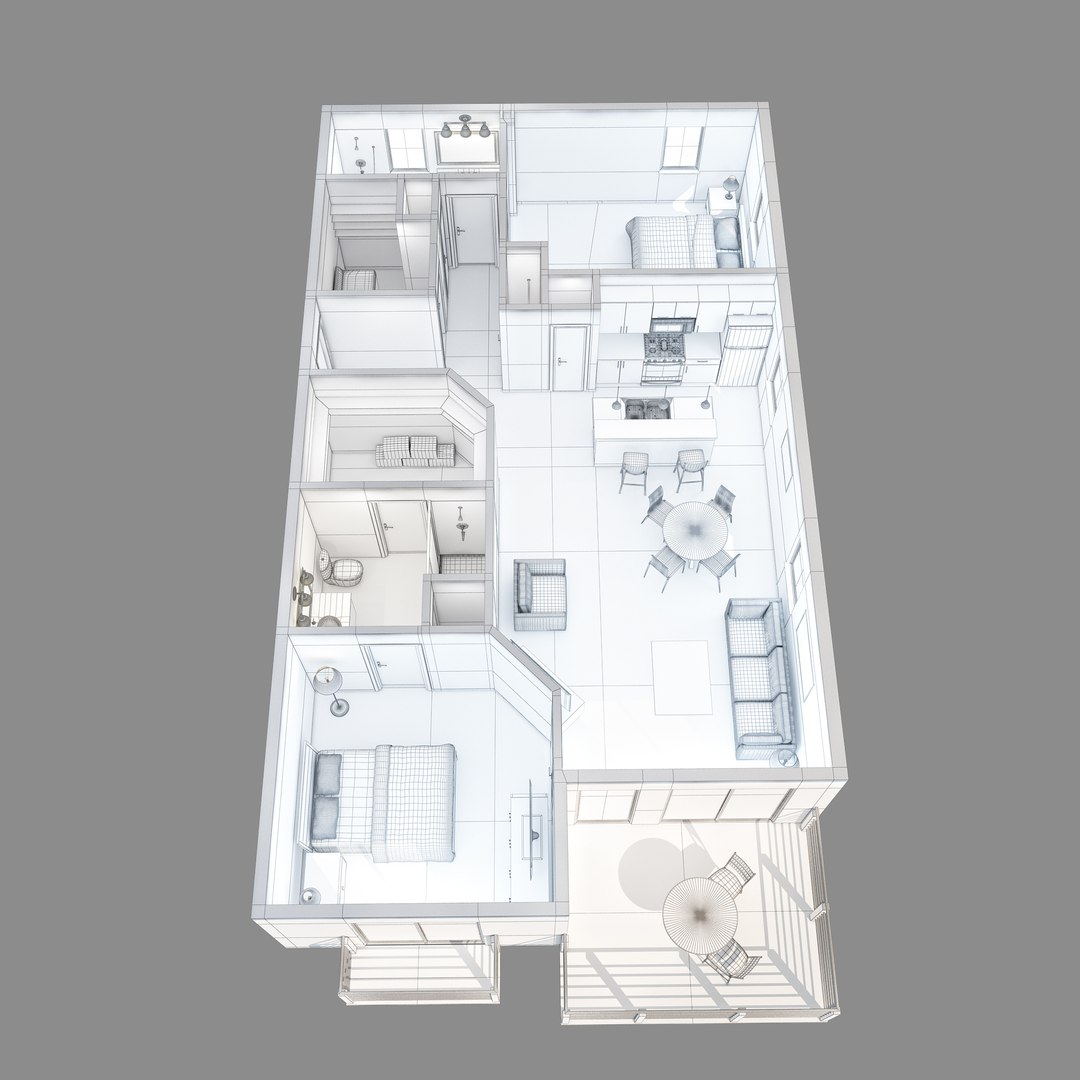3d Lighting Floor Plan Scene