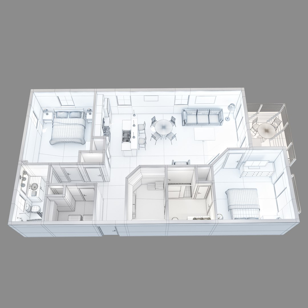 3d Lighting Floor Plan Scene