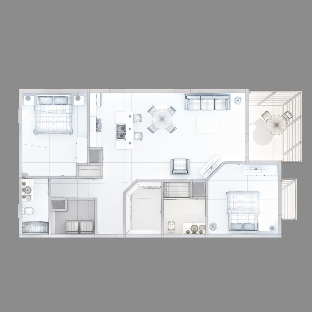 3d Lighting Floor Plan Scene