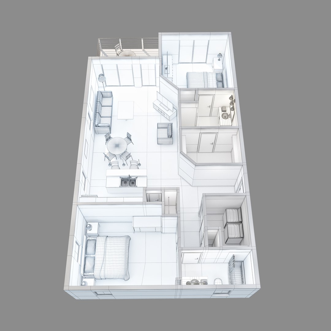 3d Lighting Floor Plan Scene