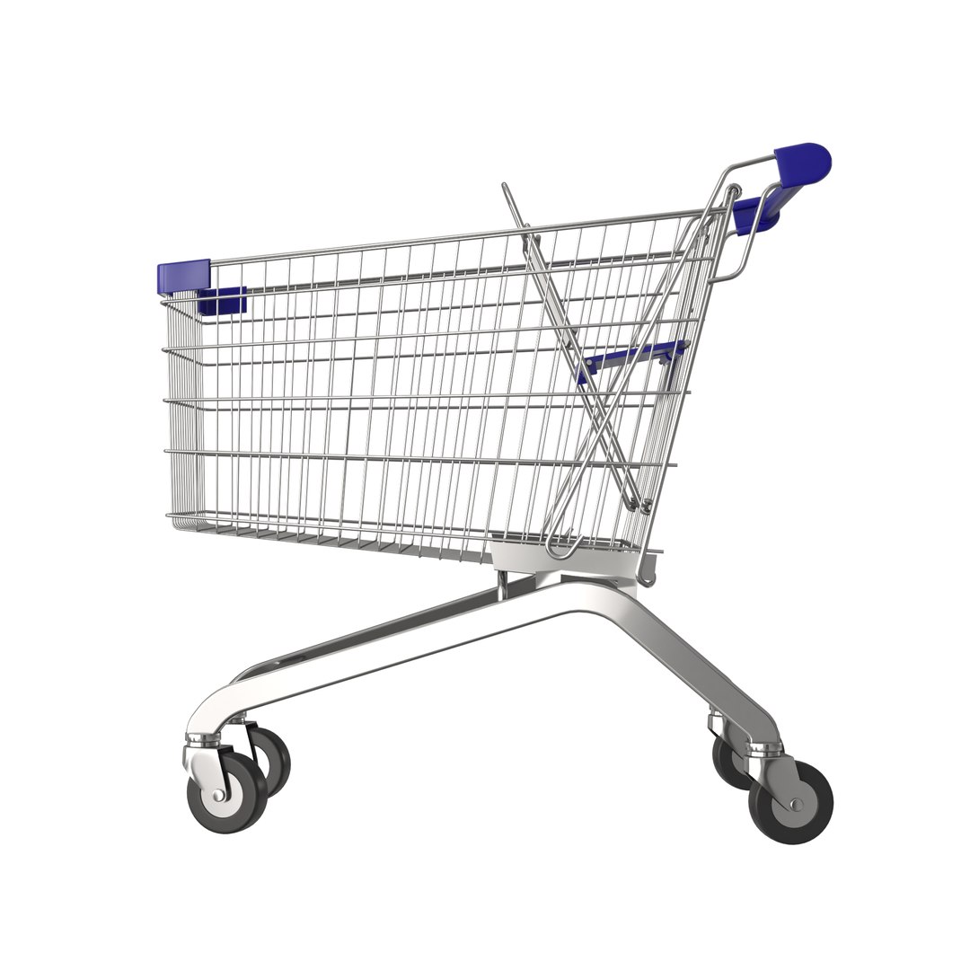 3D Blue Shopping Cart Model - TurboSquid 1387052