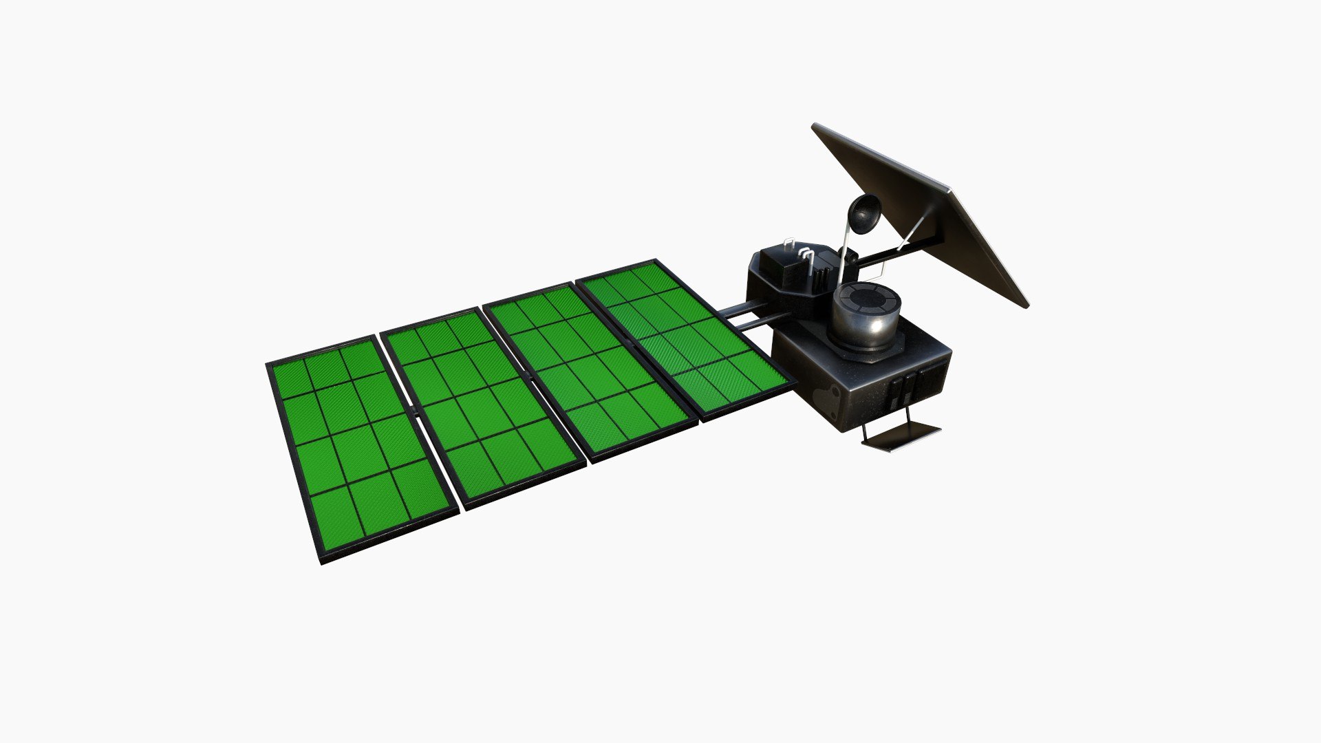 3D Satellite J01 Steel Green - SciFi Space Design Model - TurboSquid ...