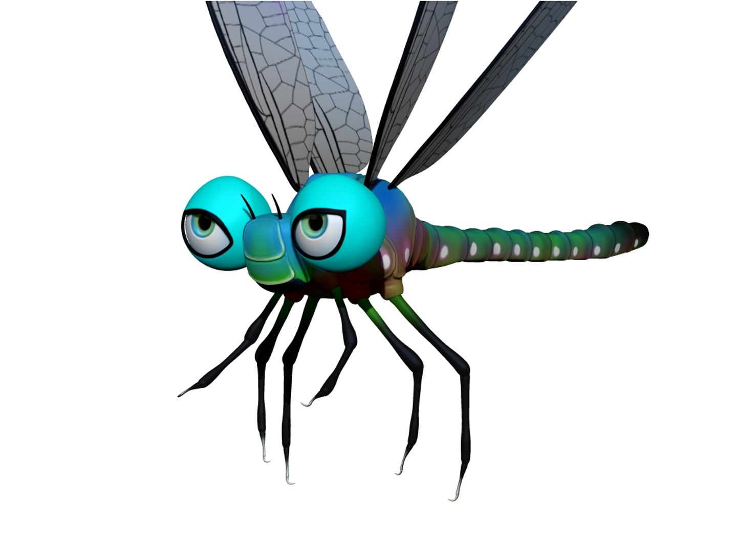 3D Model Cartoony Dragon Fly - TurboSquid 1234081