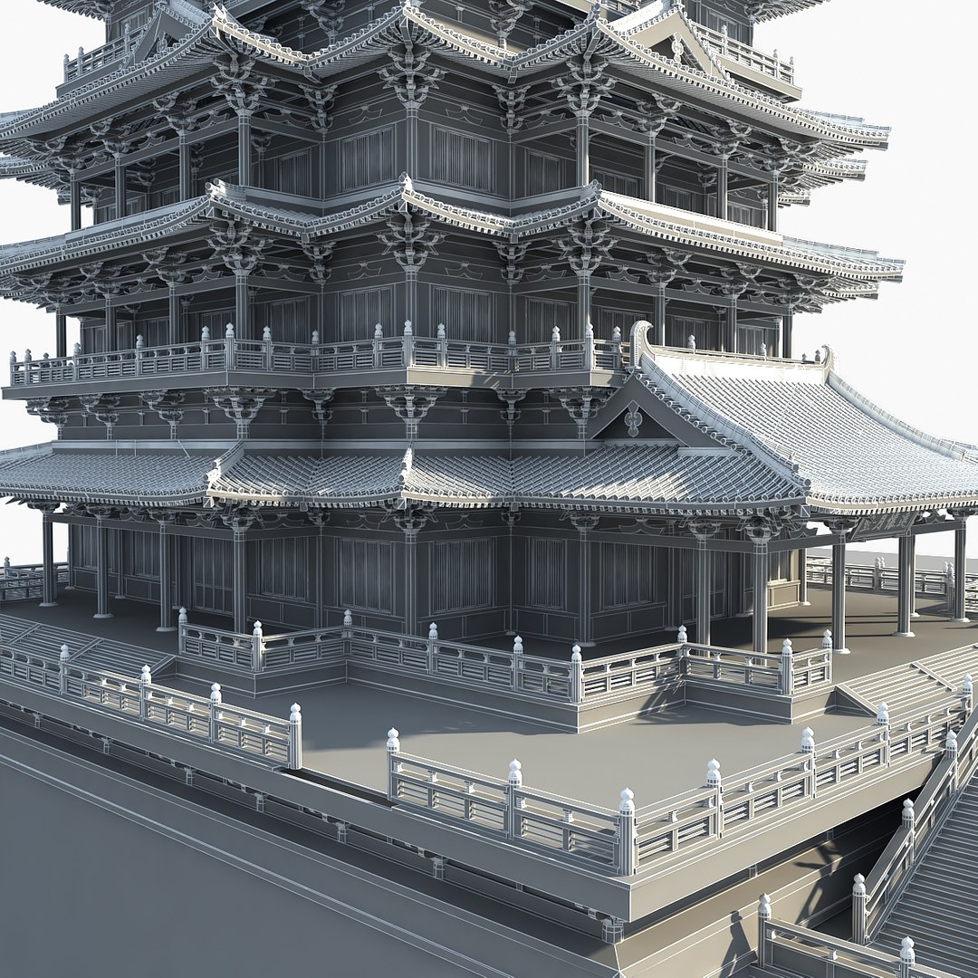 Chinese Ancient City Tower 3 3D Model - TurboSquid 1807124