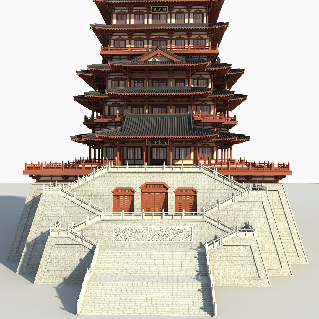 Chinese Ancient City Tower 3 3D Model - TurboSquid 1807124